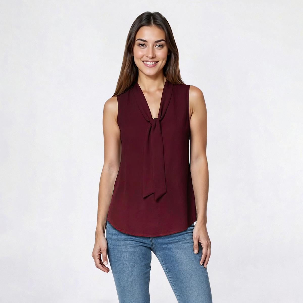Click here for Womens Kasper Sleeveless Front Self Tie Blouse prices